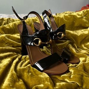 Gucci | Shoes | Gucci Leather Block Heel Sandal | Poshmark